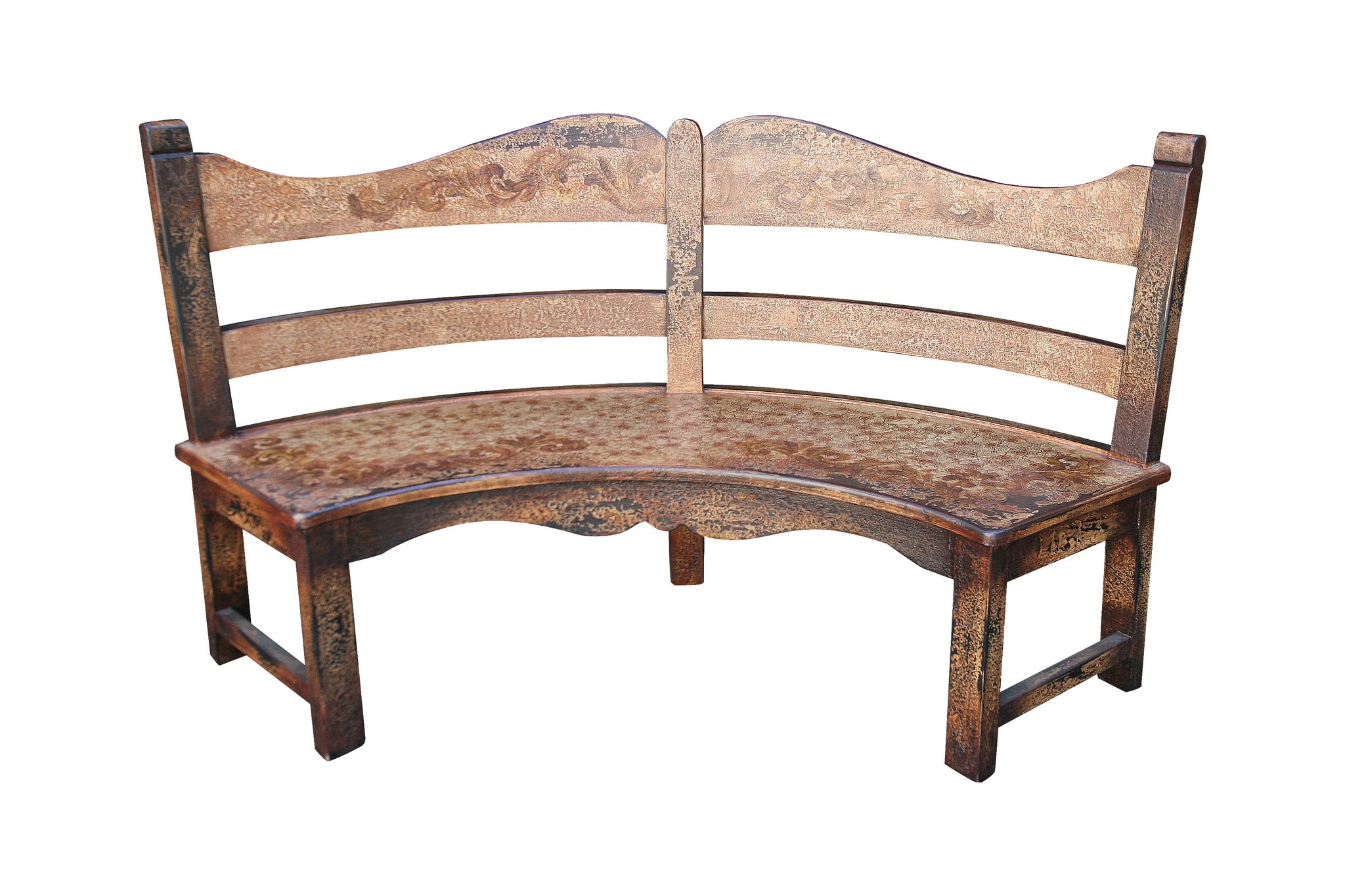 CURVED BENCH NATURAL CARAMEL - Casa Bonita
