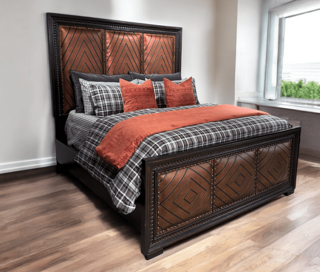 CARSON LEATHER KING BED - Casa Bonita