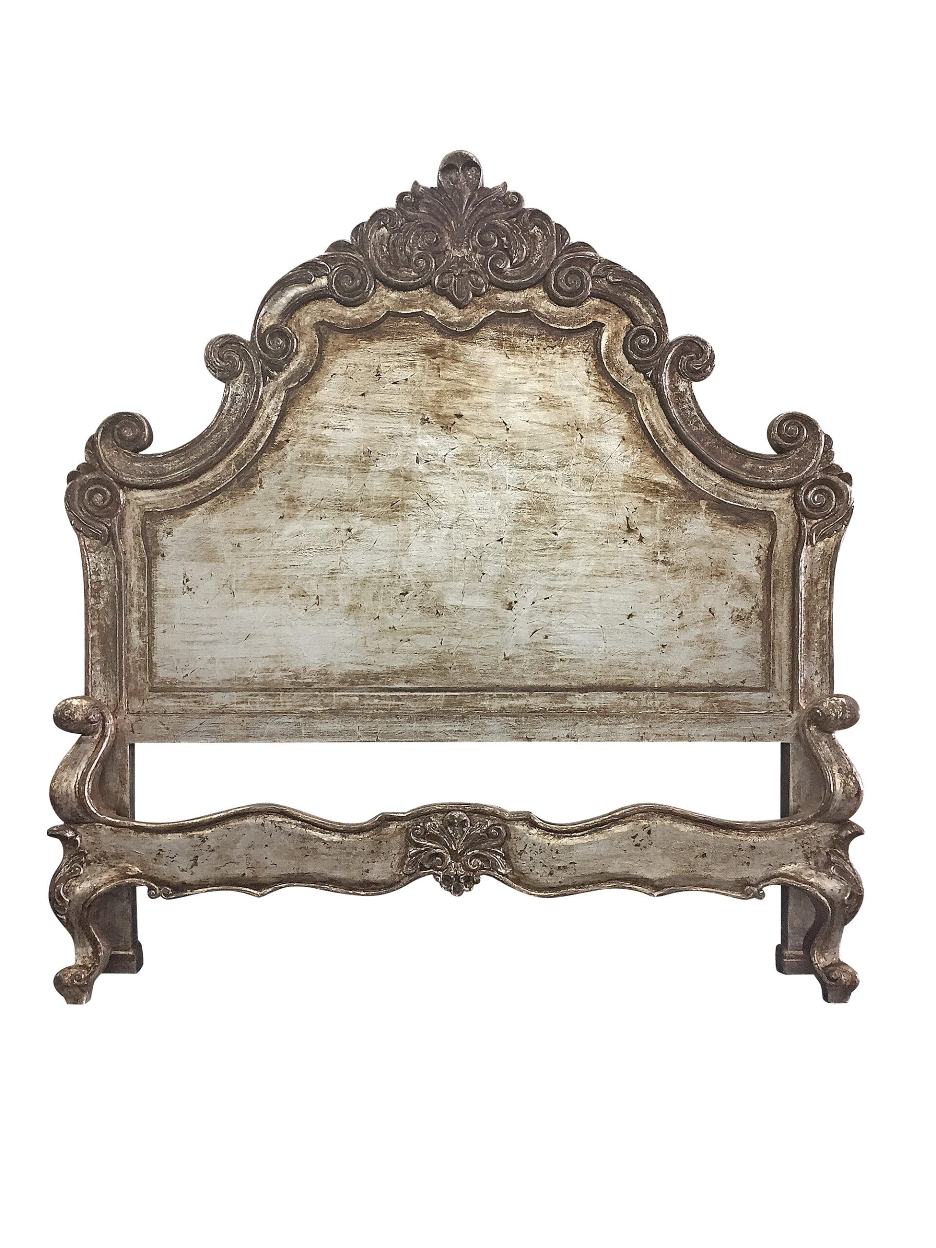 Marqueza Carved Wood King Bed with Ornate Headboard