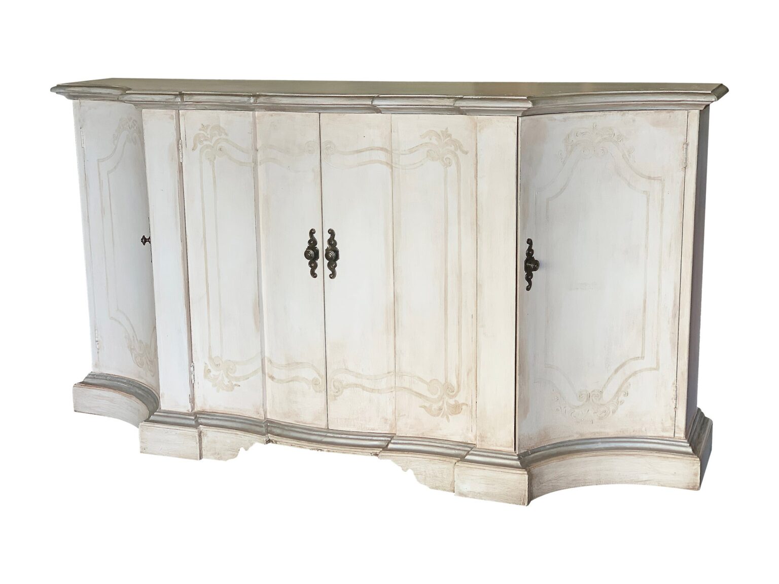Paolo Handcrafted Wood Buffet with Curved Doors